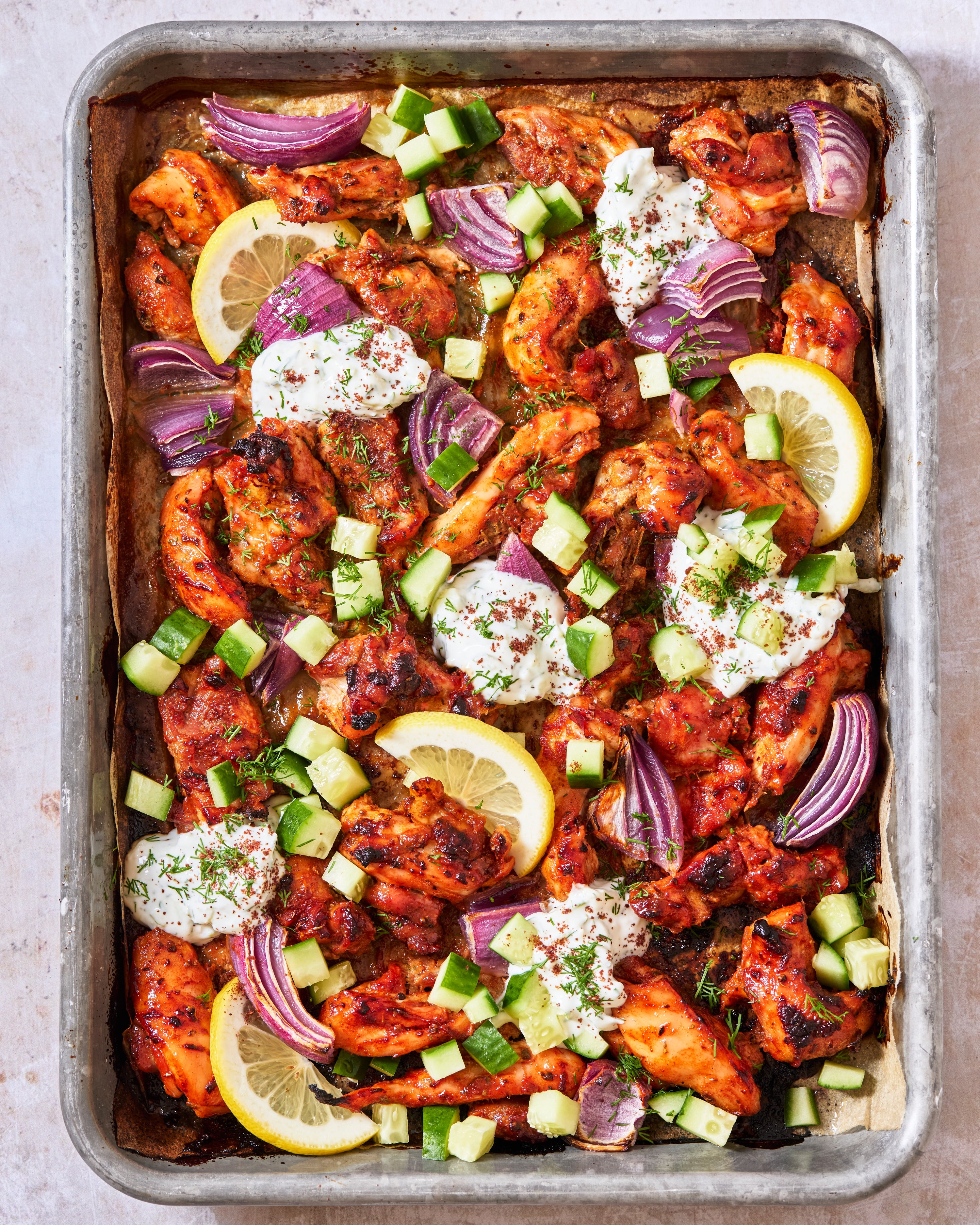 Chicken Shawarma Sheet Pan Dinner – Shredhappens