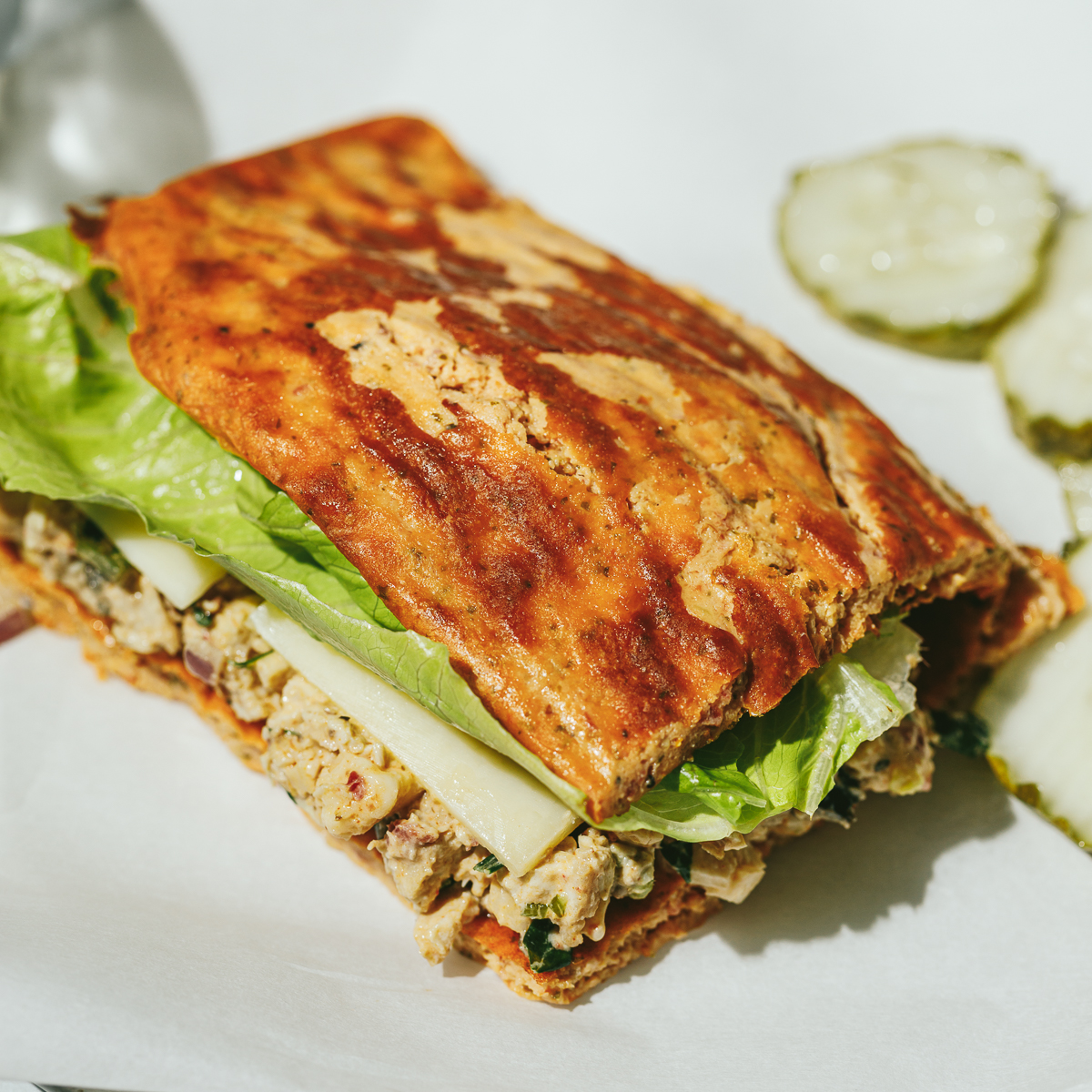 Cottage Cheese Flat Bread with Basil and Sun-dried Tomatoes | Shred Happens